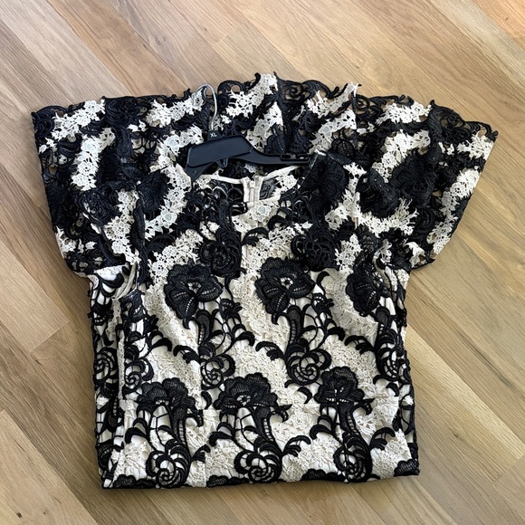 ANTONIO MELANI | Dresses | Antonio Melani Black And Cream Lace Dress ...